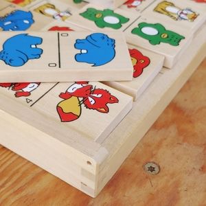 Toys | Vintage Wooden Jungle Animals Domino Set | Poshmark